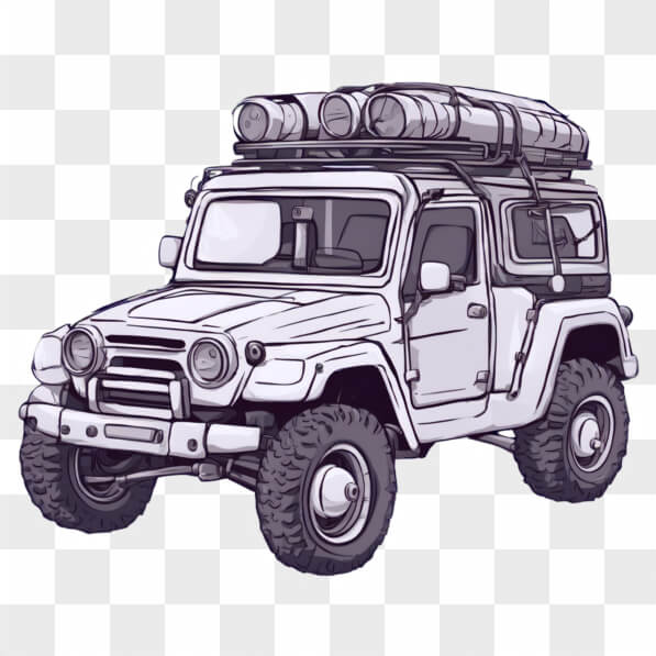 Download Off-Road Vehicle with Roof Rack and Containers Cartoons Online ...