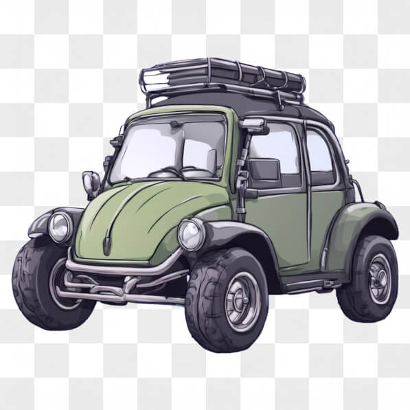 Download Cartoon Green Car with Roof Rack Cartoons Online - Creative ...
