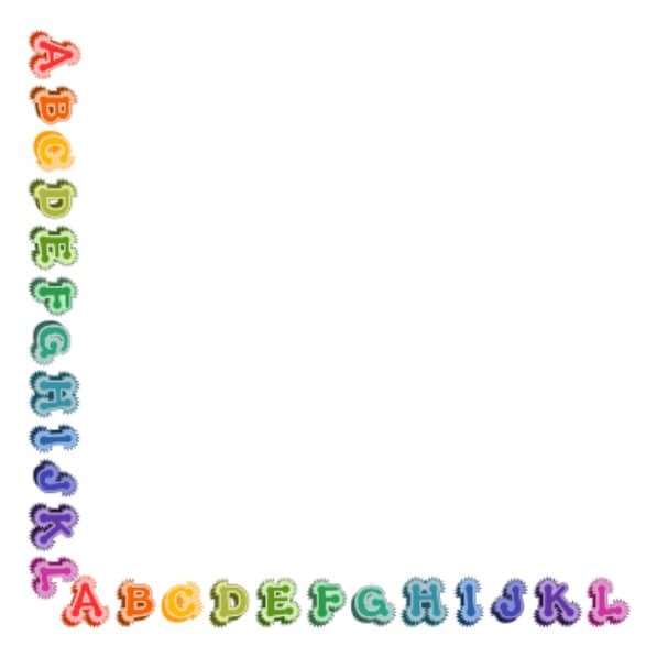 Download Colorful Alphabet Letters in Abstract Design Borders & Corners ...