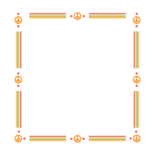 Download Colorful Peace Symbol Border Design Frames Online - Creative ...