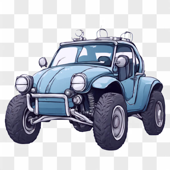 Download Stylized Blue Dune Buggy Cartoons Online - Creative Fabrica