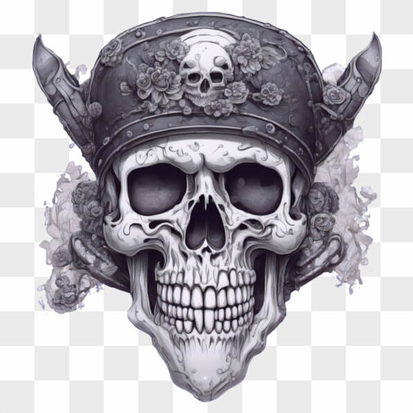 Baixe Caveira Estilizada com Capacete Viking e Flores Cartoons ...