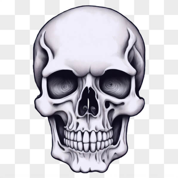 Download Realistic Illustration of a Human Skull Cartoons Online ...