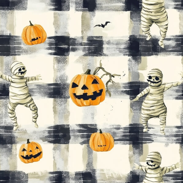 Download Halloween Pattern with Mummies and Pumpkins Patterns Online ...