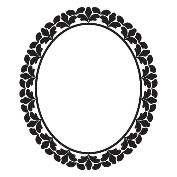 Download Decorative Black Oval Frame with Leaf Patterns Frames Online ...