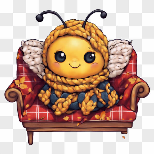 Download Cute Cartoon Bee on Couch Cartoons Online - Creative Fabrica