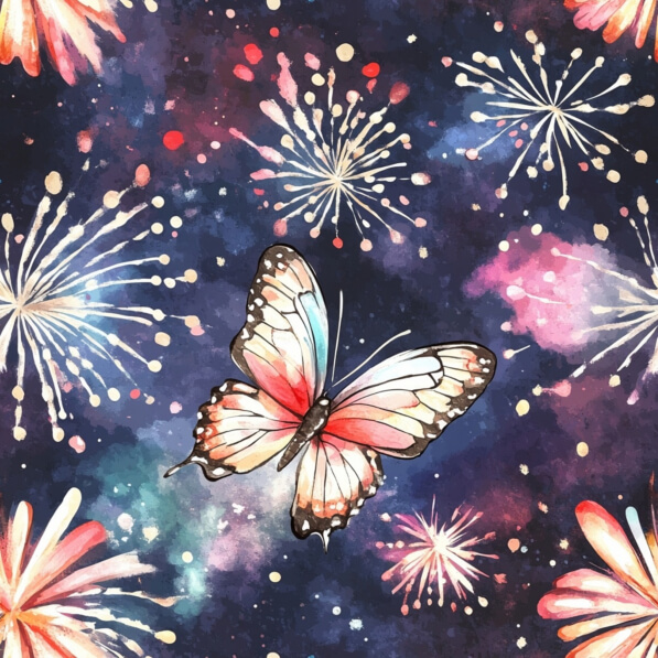 Download Butterfly with Fireworks in Abstract Background Patterns ...