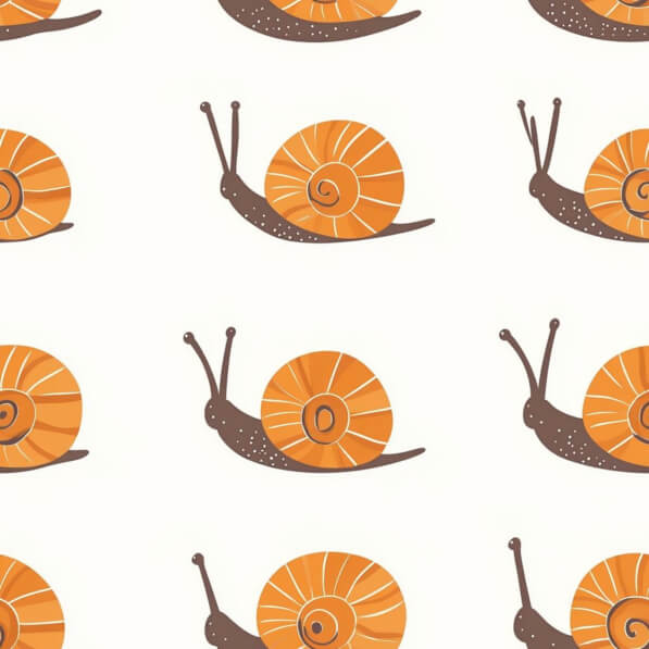 Download Illustrated Snail Pattern in Orange and Cream Patterns Online ...