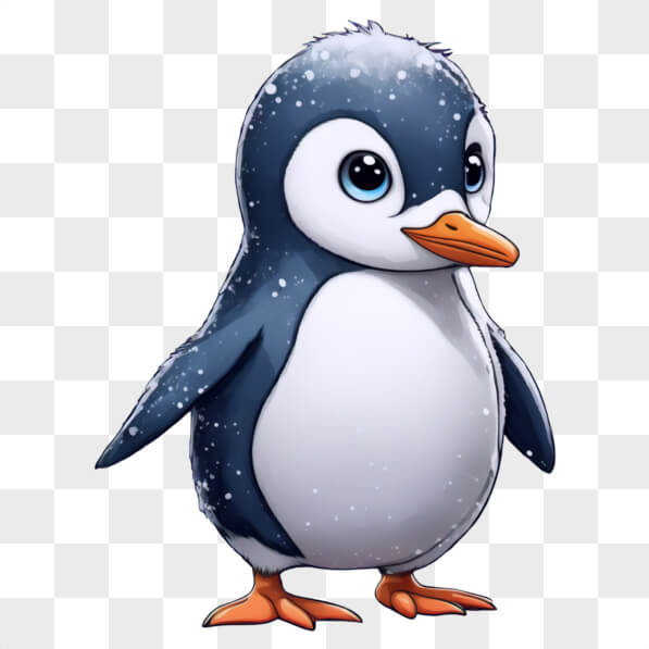 Download Cartoon Penguin with Snowflakes Cartoons Online - Creative Fabrica