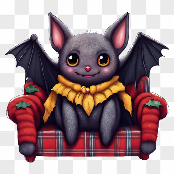 Download Cute Cartoon Bat on a Sofa Cartoons Online - Creative Fabrica