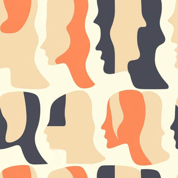 Download Stylized Human Profiles Pattern Patterns Online - Creative Fabrica