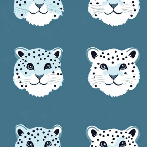 Download Stylized Snow Leopard Heads Pattern Patterns Online - Creative ...