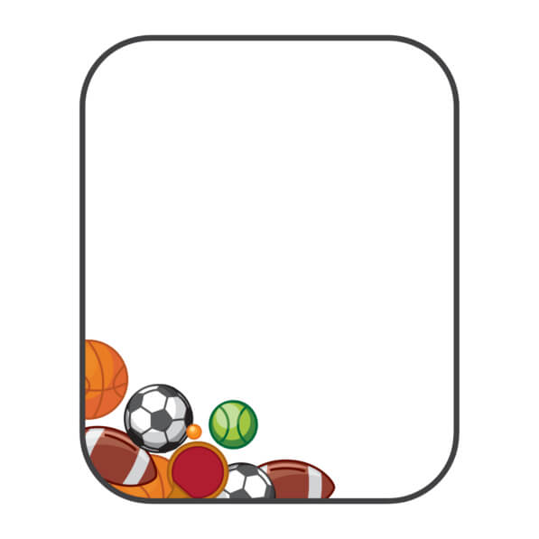 Descarga Colección de pelotas deportivas sobre fondo blanco Marcos En Línea - Creative Fabrica