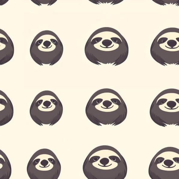 Download Pattern of Cartoon Sloths on Beige Background Patterns Online ...