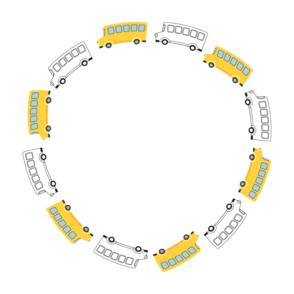 Download Circular Arrangement of Buses Frames Online - Creative Fabrica