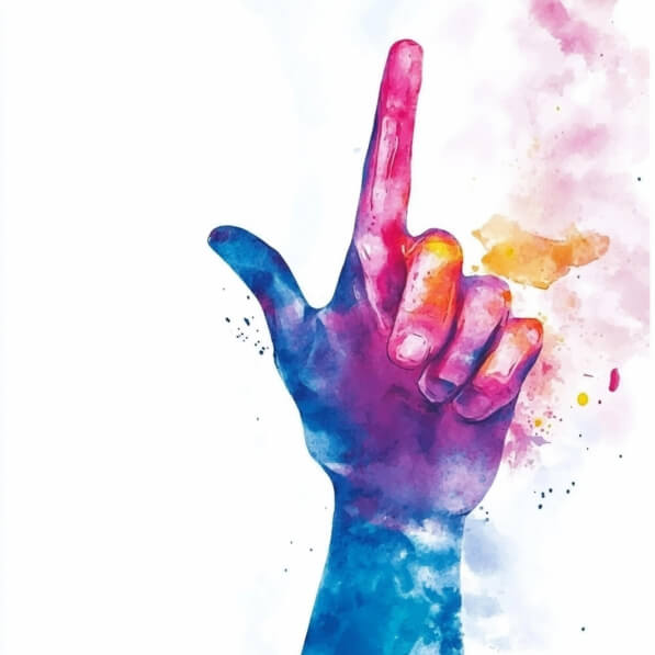 Download Colorful Hand Making 'L' Shape Backgrounds Online - Creative ...