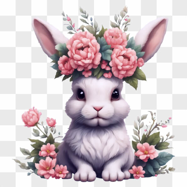 Descarga Conejo lindo con corona de flores Cartoons En Línea - Creative ...