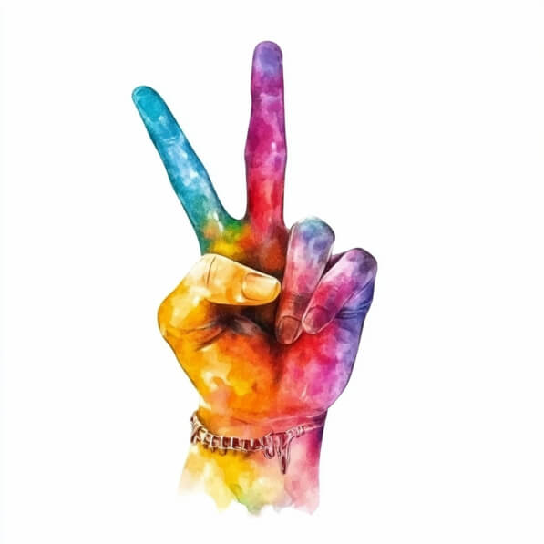 Download Colorful Peace Sign Hand Backgrounds Online - Creative Fabrica
