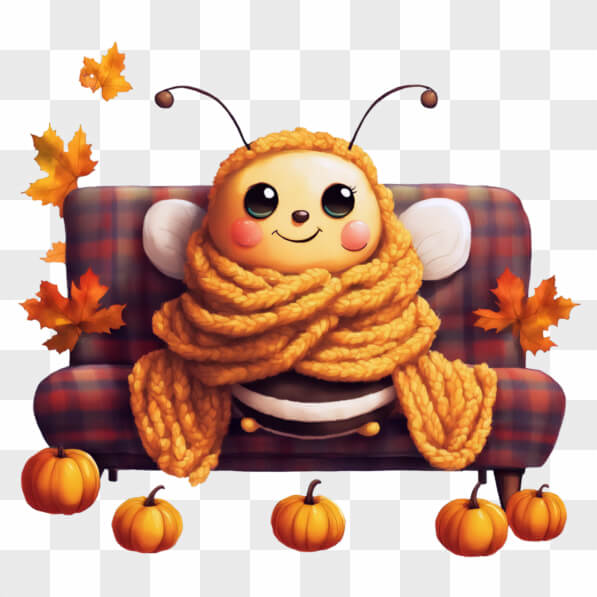 Download Cute Bee Character in Cozy Fall Setting Cartoons Online ...