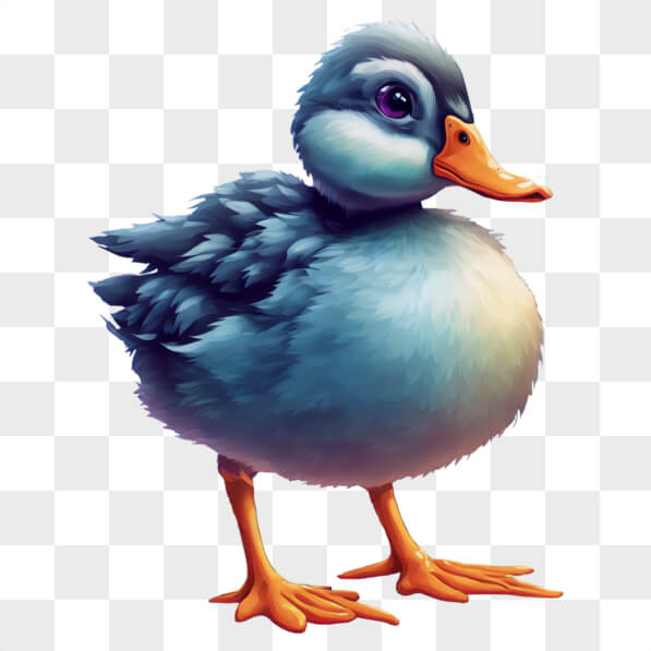 Download Cute Cartoon Duckling with Blue Feathers Cartoons Online ...