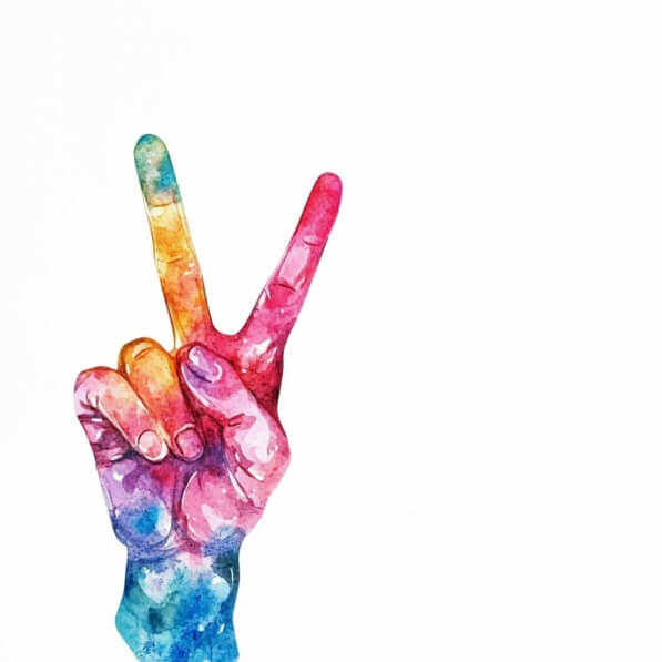Download Colorful Watercolor Hand Peace Sign Backgrounds Online ...