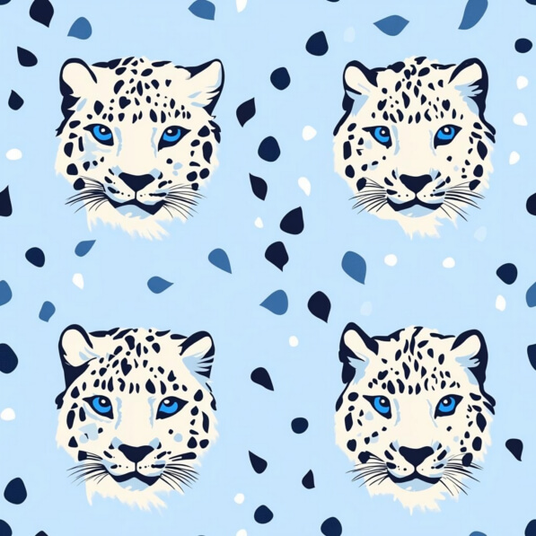 Download Stylized Snow Leopard Pattern Patterns Online - Creative Fabrica