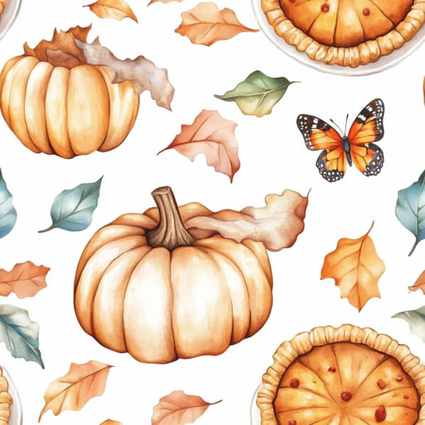 Download Autumn Harvest Pattern with Pumpkins and Leaves Patterns ...