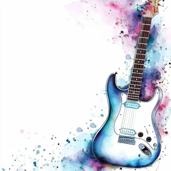Download Artistic Electric Guitar with Colorful Splash Background ...