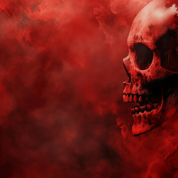 Download Ominous Skull Against Red Smoke Background Backgrounds Online ...