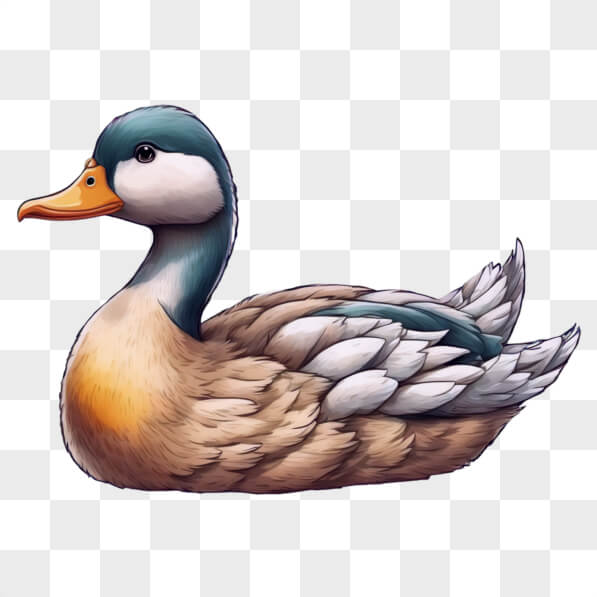 Download Illustration of a Colorful Duck Cartoons Online - Creative Fabrica