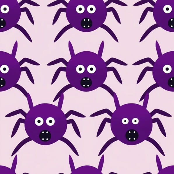 Download Cartoon Purple Spiders Pattern Patterns Online - Creative Fabrica