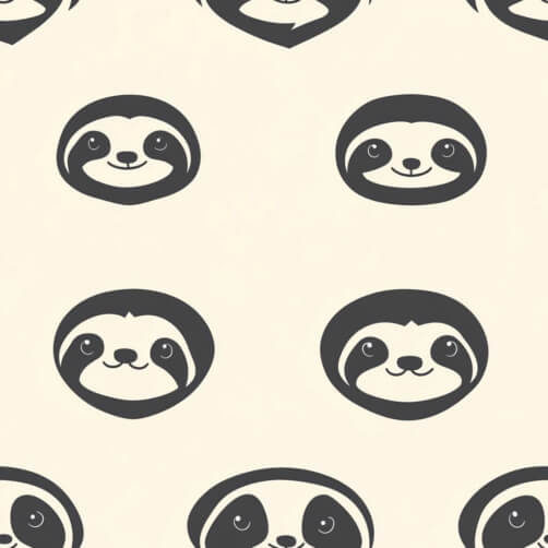 Download Pattern of Cartoon Sloths on Beige Background Patterns Online ...