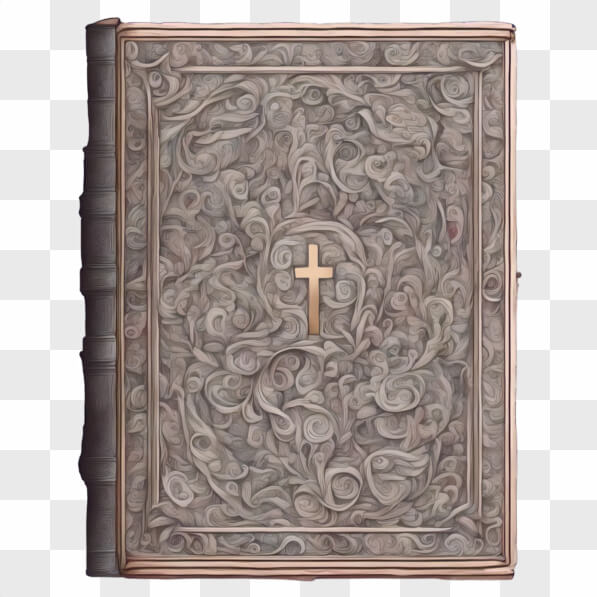 Download Ornate Book Cover with Cross Cartoons Online - Creative Fabrica