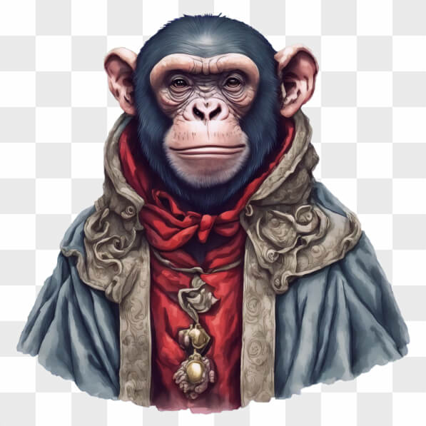 Download Regal Monkey Portrait Cartoons Online - Creative Fabrica