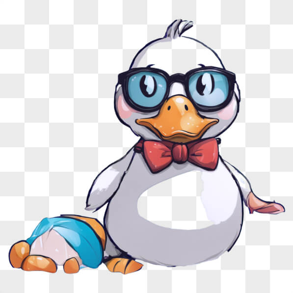 Descarga Personaje de pato de dibujos animados con gafas y pajarita ...