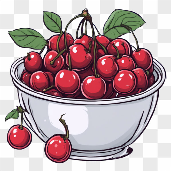 Download Bowl of Fresh Cherries Cartoons Online - Creative Fabrica