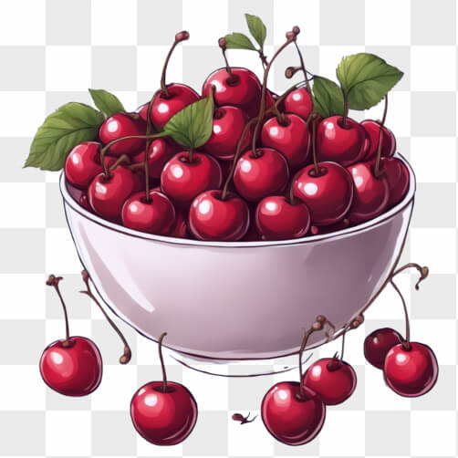 Download Bowl of Fresh Cherries Cartoons Online - Creative Fabrica