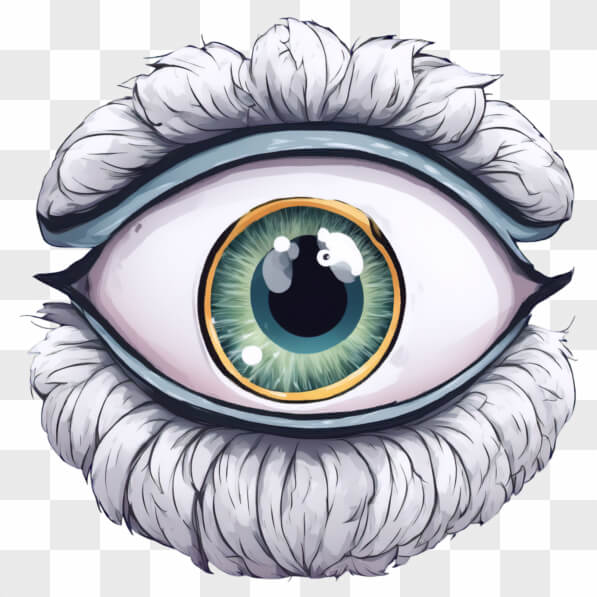 Download Stylized Eye Illustration with Fluffy Surrounding Cartoons ...