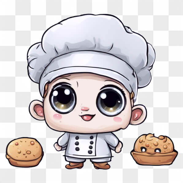 Download Cheerful Cartoon Chef with Baked Goods Cartoons Online ...