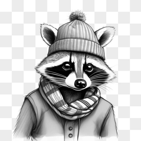 Descarga Personaje de mapache caprichoso con ropa acogedora Bocetos En ...