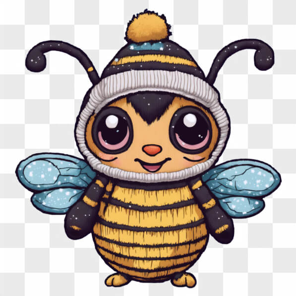 Download Cute Cartoon Bee Character in Winter Hat Cartoons Online ...