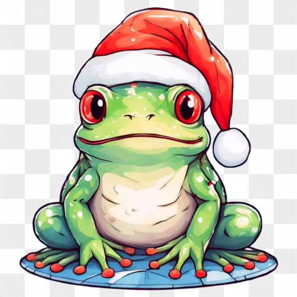 Download Kawaii Frog Celebrating Christmas Kawaii Online - Creative Fabrica