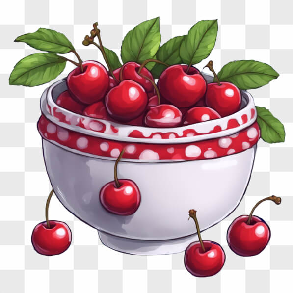 Download Bowl of Fresh Cherries Cartoons Online - Creative Fabrica