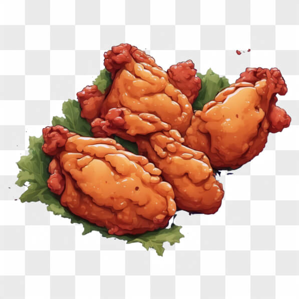 Download Crispy Fried Chicken on Lettuce Cartoons Online - Creative Fabrica