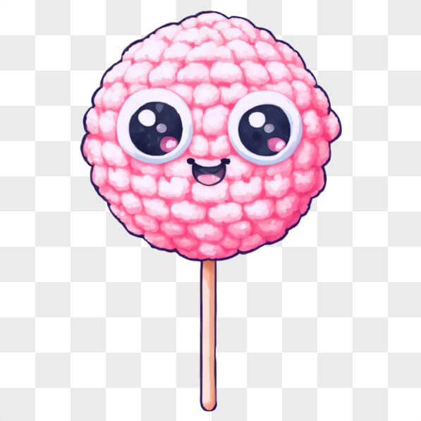 Descarga Personaje de algodón de azúcar kawaii con cara sonriente ...