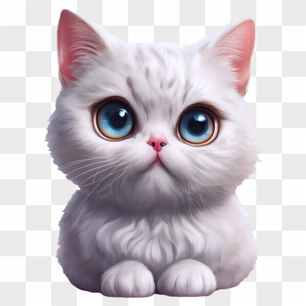 Descarga Adorable gato blanco con ojos azules Cartoons En Línea - Creative Fabrica