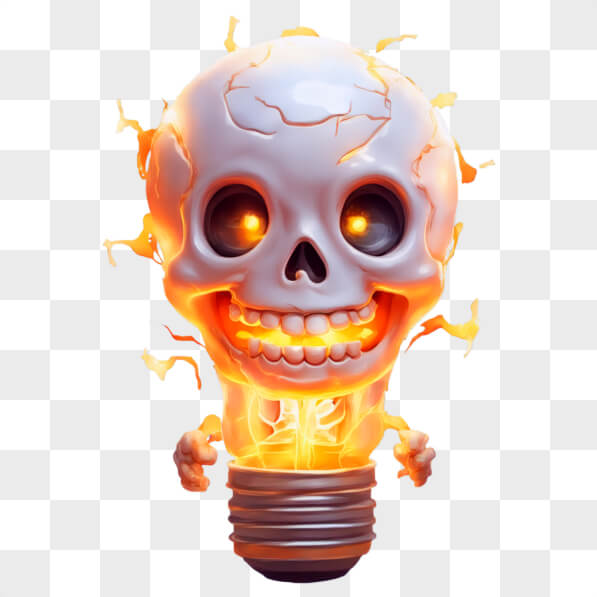 Download Kawaii Skull Light Bulb with Electric Sparks Kawaii Online ...