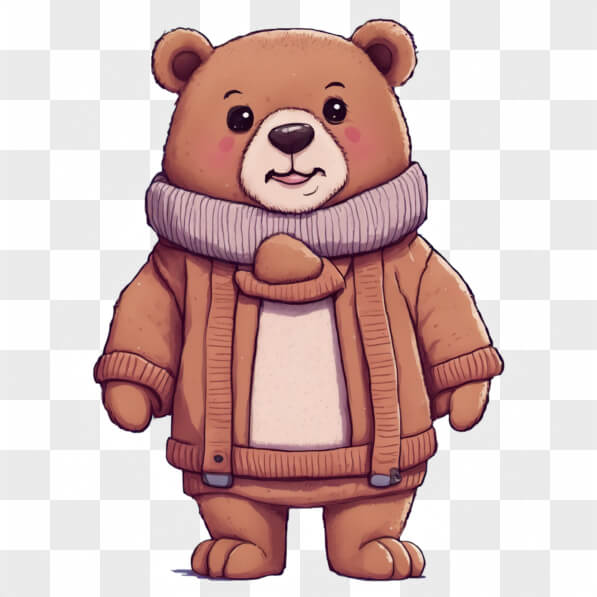 Baixe Personagem de Urso Adorável em Suéter Cartoons - Creative Fabrica