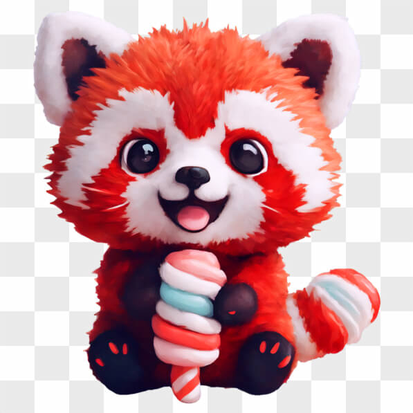 Download Kawaii Red Panda Character Holding Candy Kawaii Online ...
