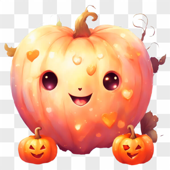 Download Kawaii Pompoen Karakter met Lachende Pompoenen Kawaii online ...